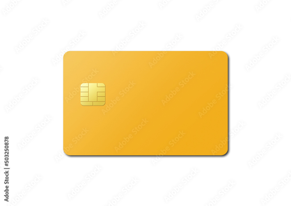 Yellow credit card on a white background Stock 写真 | Adobe Stock
