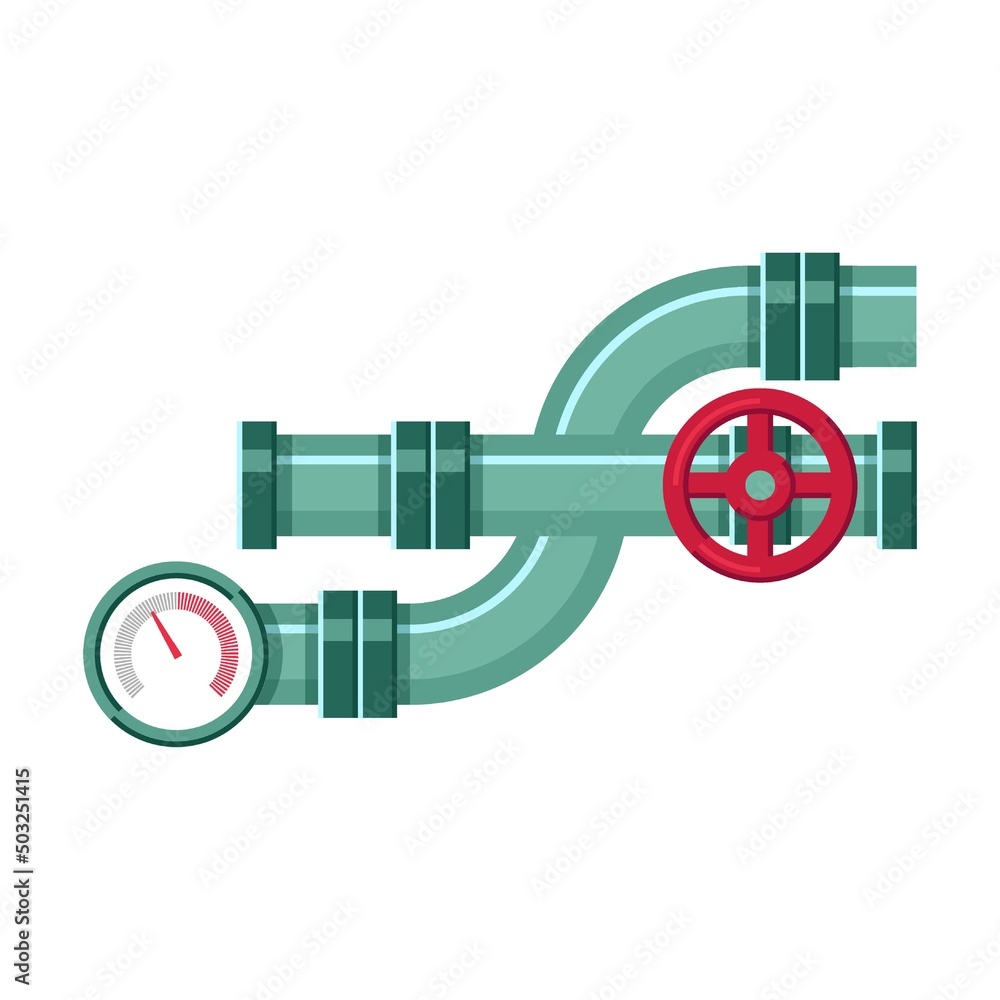 difficult intersection, Broken metal pipe with leakage of water. Vector ...