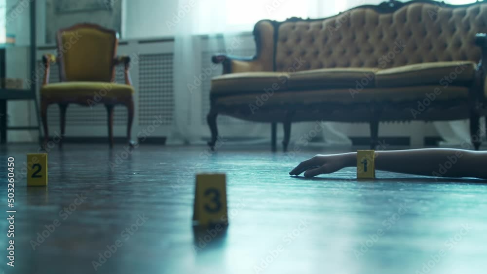 Closeup of a Crime Scene in a Deceased Person's Home. Dead man, Police ...