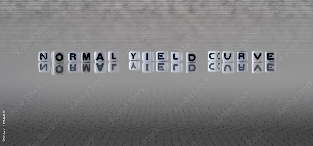 Stockfoto normal yield curve word or concept represented by black and ...