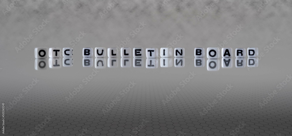 otc bulletin board word or concept represented by black and white ...