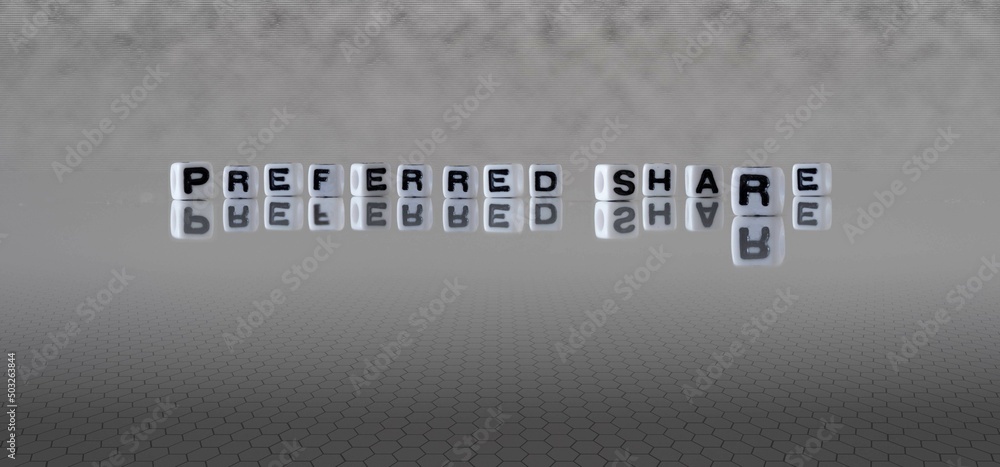 preferred share word or concept represented by black and white letter ...