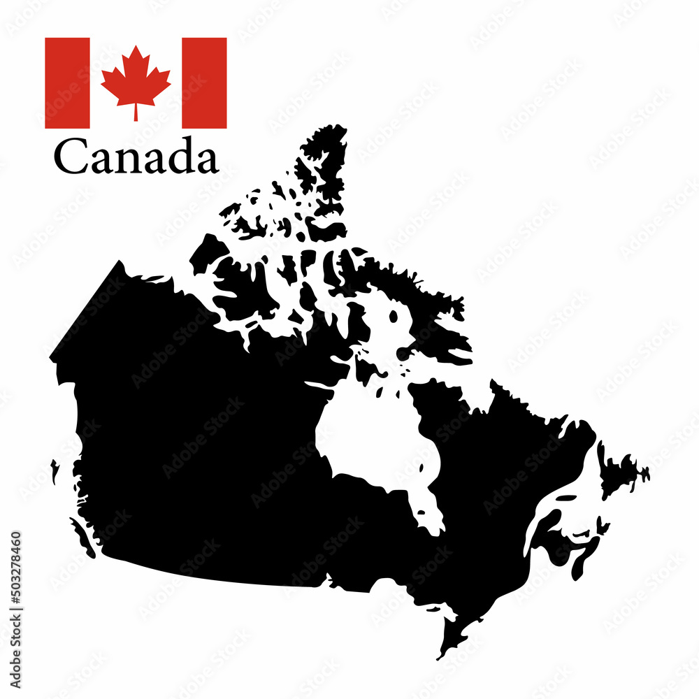 flag map of Canada vector illustration isolated on white background ...