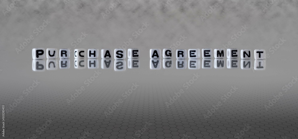 purchase agreement word or concept represented by black and white ...