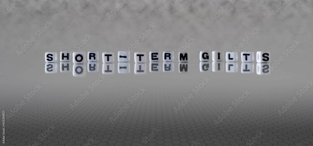 short term gilts word or concept represented by black and white letter ...