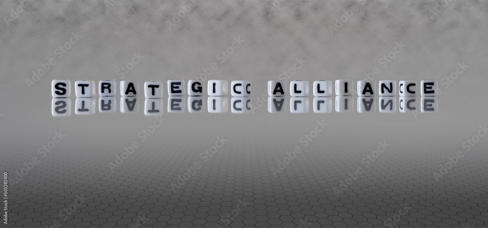 strategic alliance word or concept represented by black and white ...
