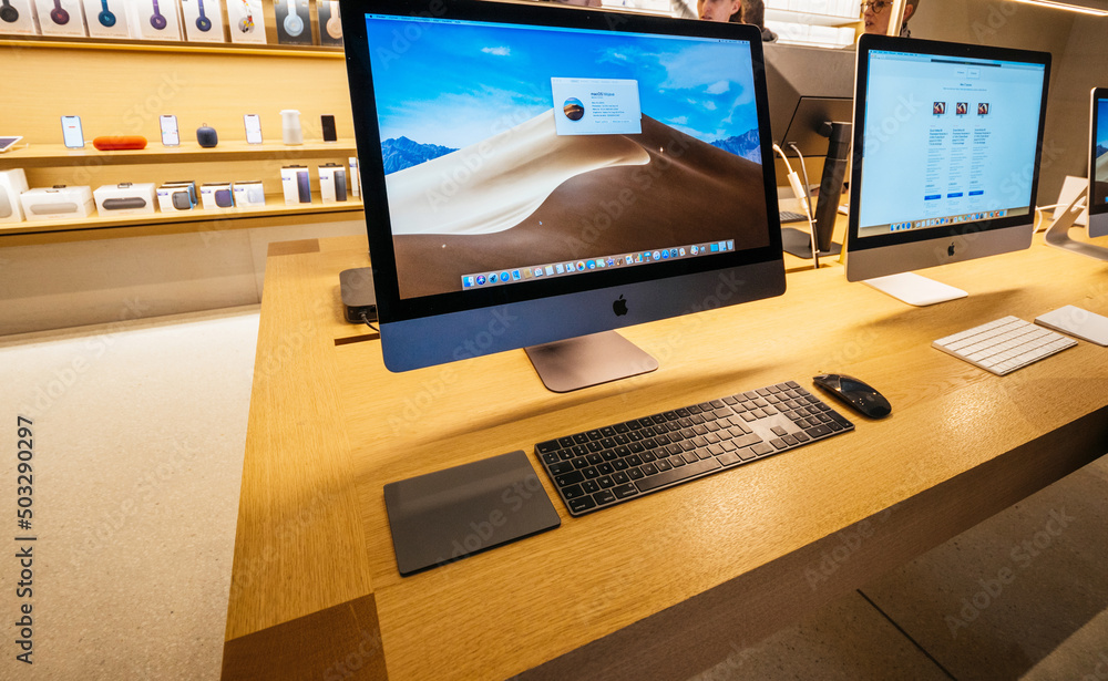 Paris, France - Mar 19 2019: New iMac Pro the all-in-one personal ...