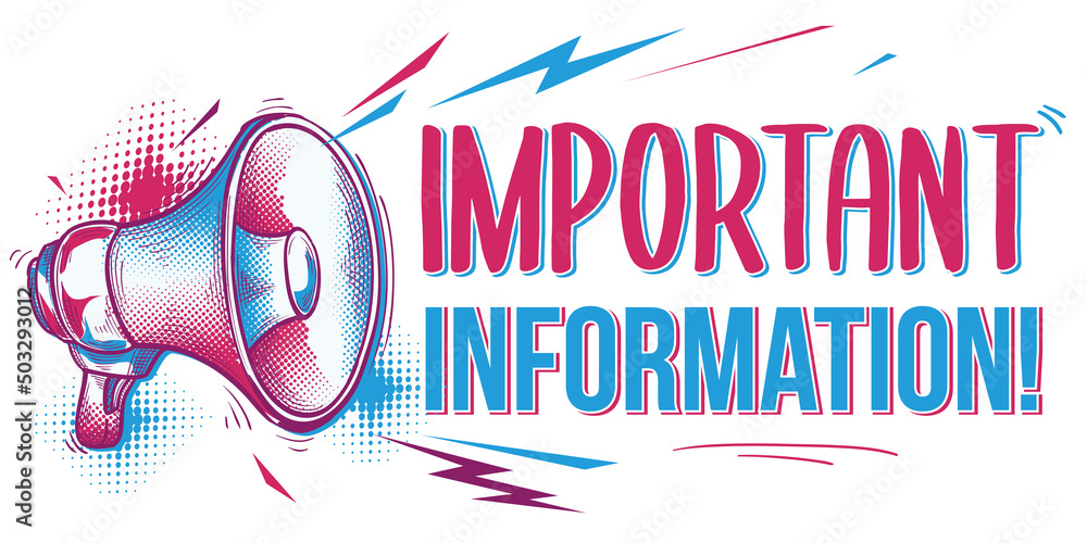 Important information - drawn sign with megaphone Stock Vector | Adobe ...