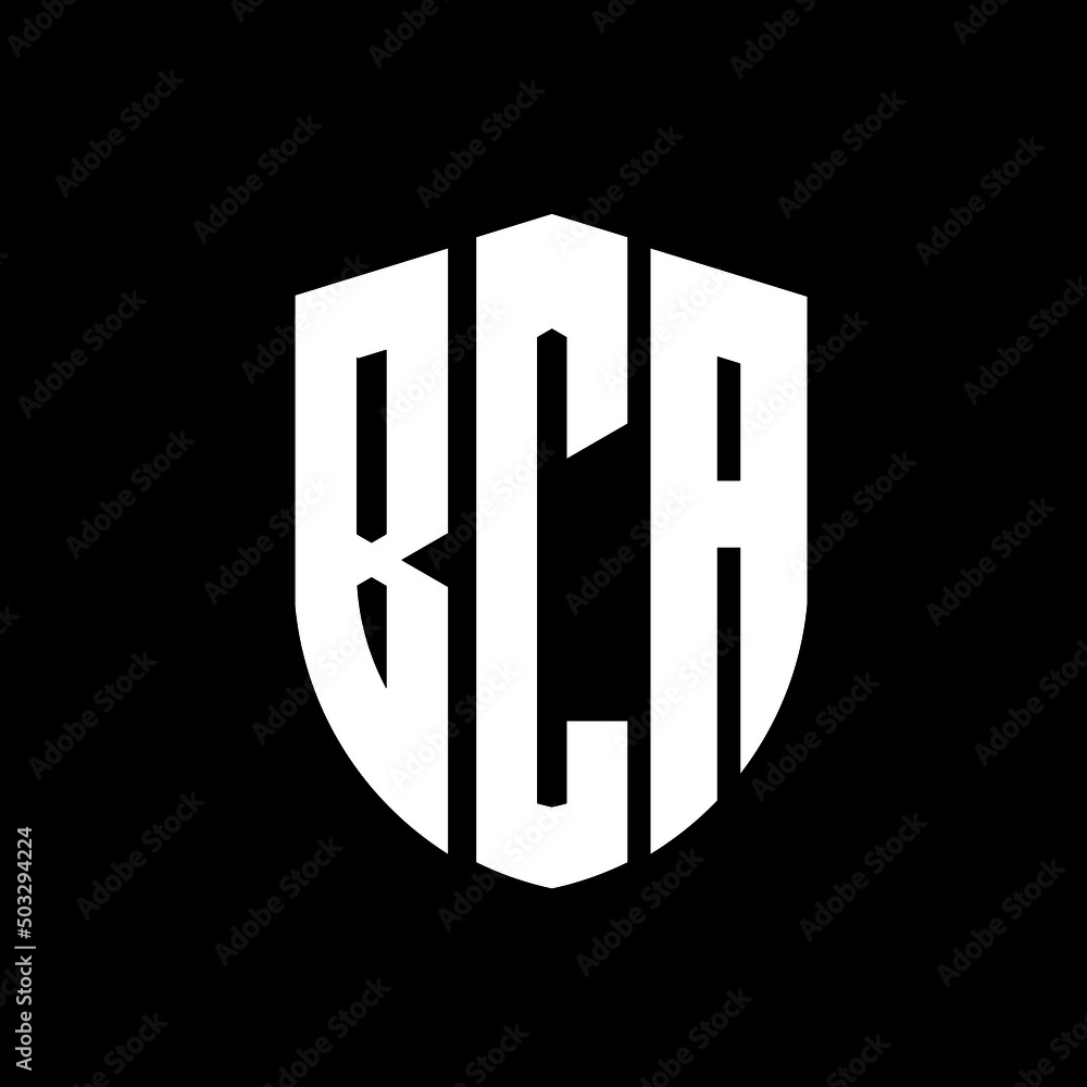BCA letter logo design. BCA modern letter logo with black background ...