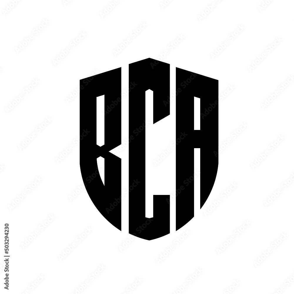 BCA letter logo design. BCA modern letter logo with black background ...