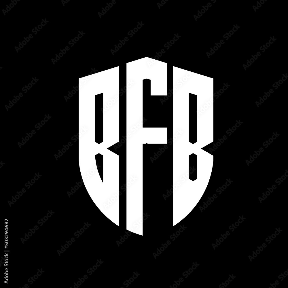 BFB letter logo design. BFB modern letter logo with black background ...
