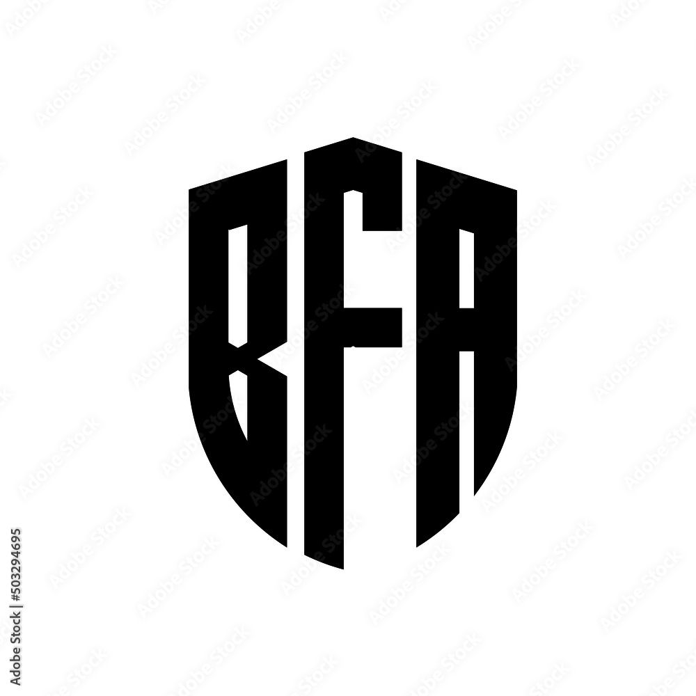 BFA letter logo design. BFA modern letter logo with black background ...
