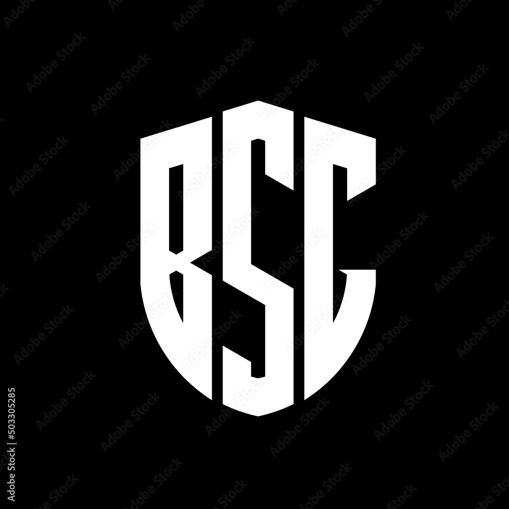 BSG letter logo design. BSG modern letter logo with black background ...