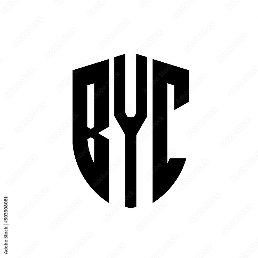 BYC letter logo design. BYC modern letter logo with black background ...