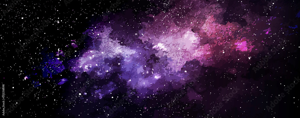 Vector cosmic illustration. Beautiful colorful space background ...