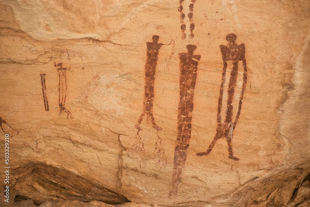 Ancient pictographs in an alcove Stock Photo | Adobe Stock