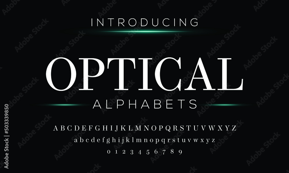 Abstract thin line font alphabet. Minimal modern fonts and numbers ...