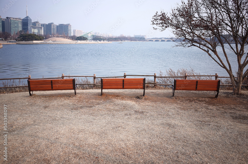 Ilsan Lake Park in Goyang-si, South Korea. The largest artificial lake ...