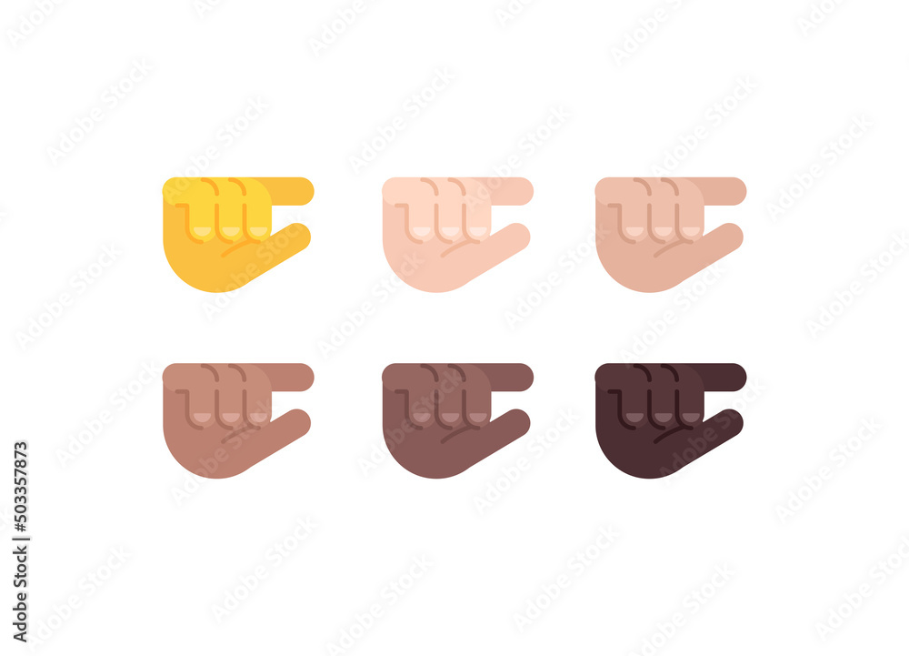 Vetor de All Skin Tones Pinching Hand Gesture Emoticon Set. Pinching ...
