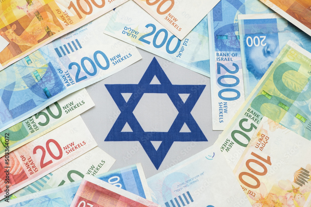 New Israeli shekels banknotes with various nominals. NIS - New shekel ...