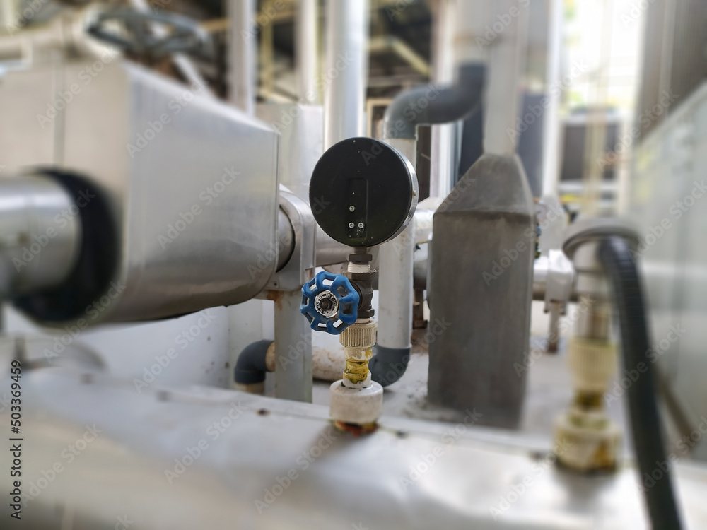 Foto de Instalation industrial pipe water chiller line pipe.pipe water ...