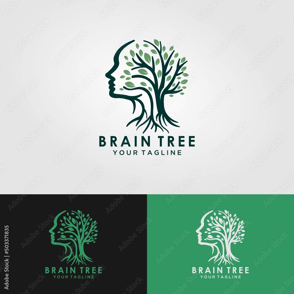 tree brain logo concept. human mind, growth , innovation, thinking ...