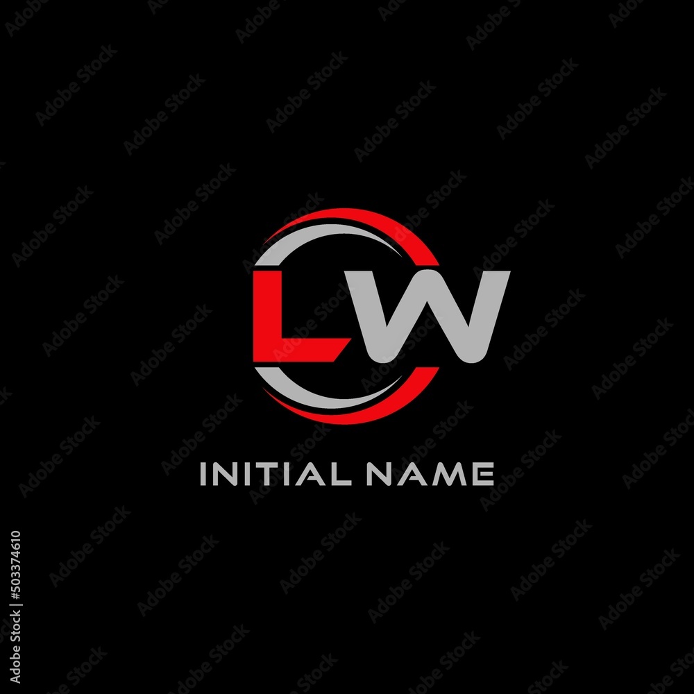Letter LW logo combined with circle line, creative modern monogram logo ...