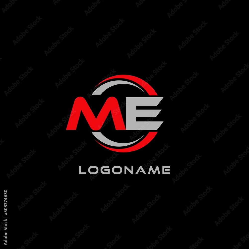 Letter ME logo combined with circle line, creative modern monogram logo ...