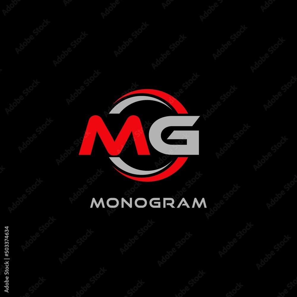Letter MG logo combined with circle line, creative modern monogram logo ...