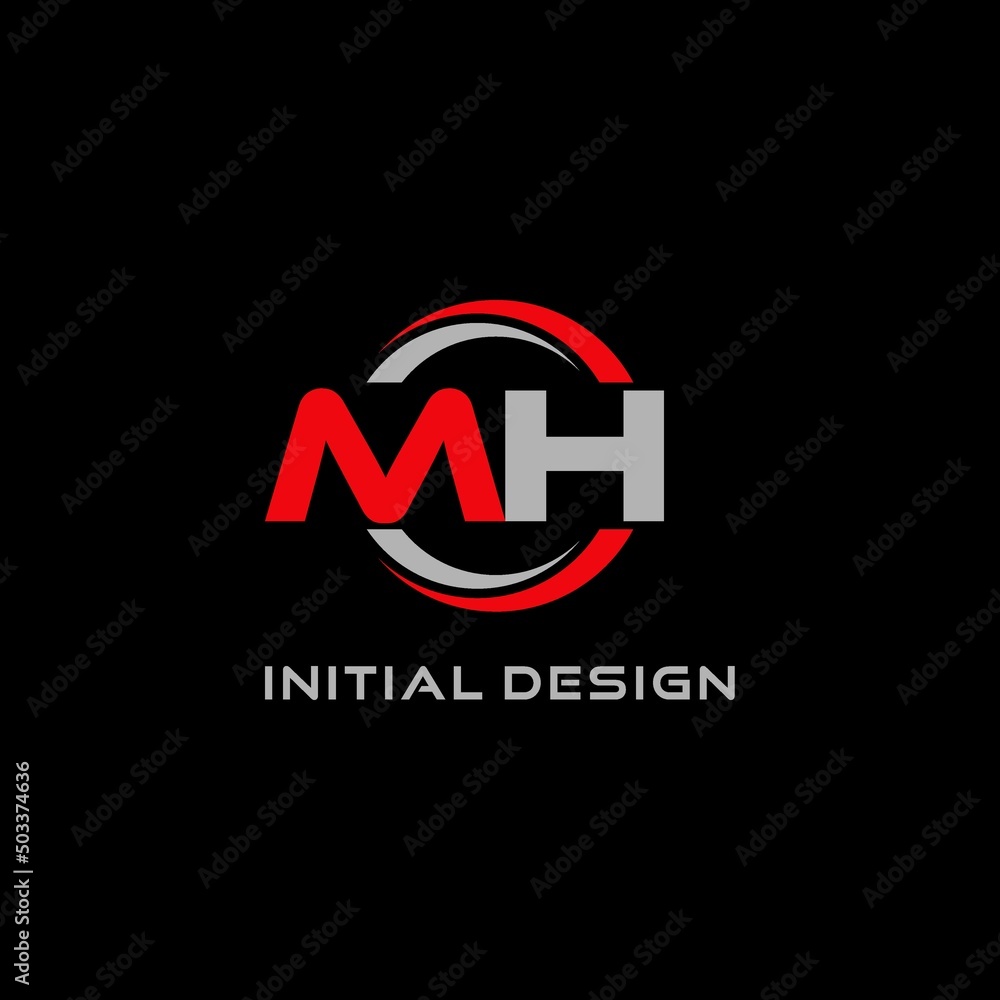 Letter MH logo combined with circle line, creative modern monogram logo ...