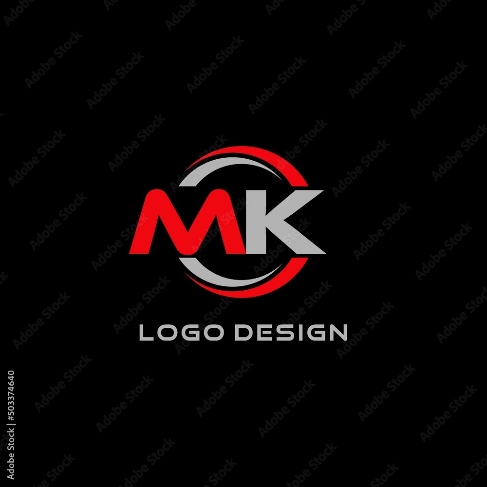 Letter MK logo combined with circle line, creative modern monogram logo ...