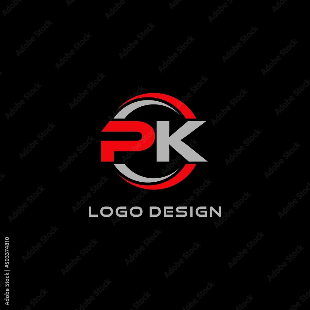 Letter PK logo combined with circle line, creative modern monogram logo ...