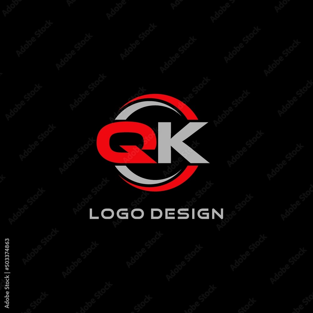 Letter QK logo combined with circle line, creative modern monogram logo ...