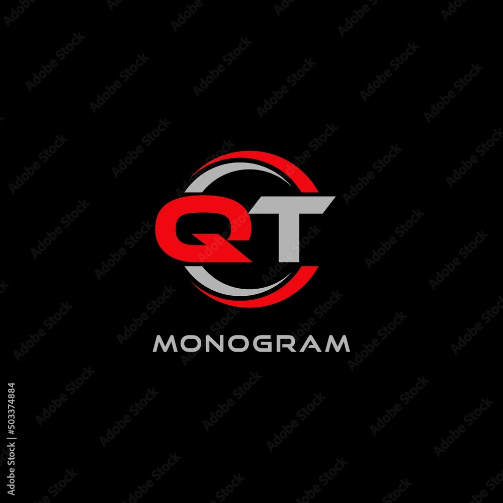 Vetor de Letter QT logo combined with circle line, creative modern ...
