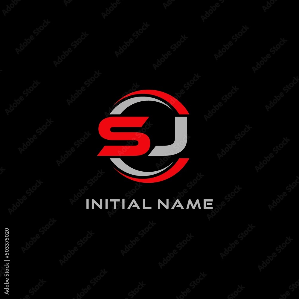Letter SJ logo combined with circle line, creative modern monogram logo ...