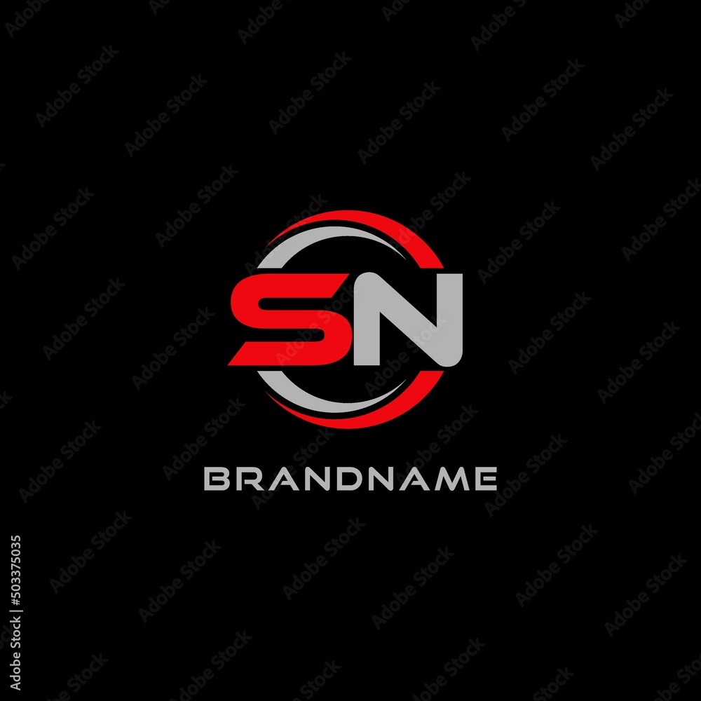 Letter SN logo combined with circle line, creative modern monogram logo ...