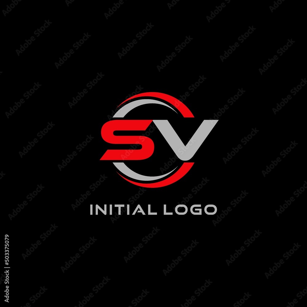 Letter SV logo combined with circle line, creative modern monogram logo ...