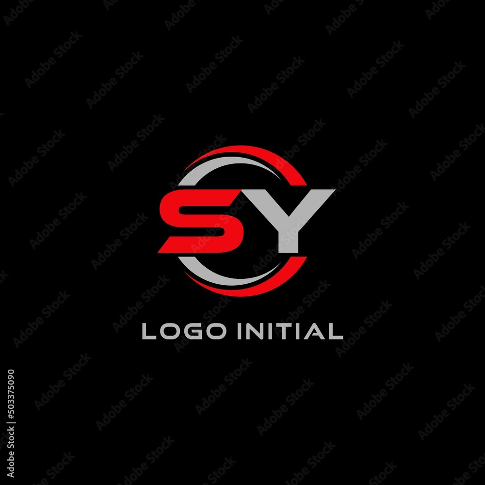 Letter SY logo combined with circle line, creative modern monogram logo ...
