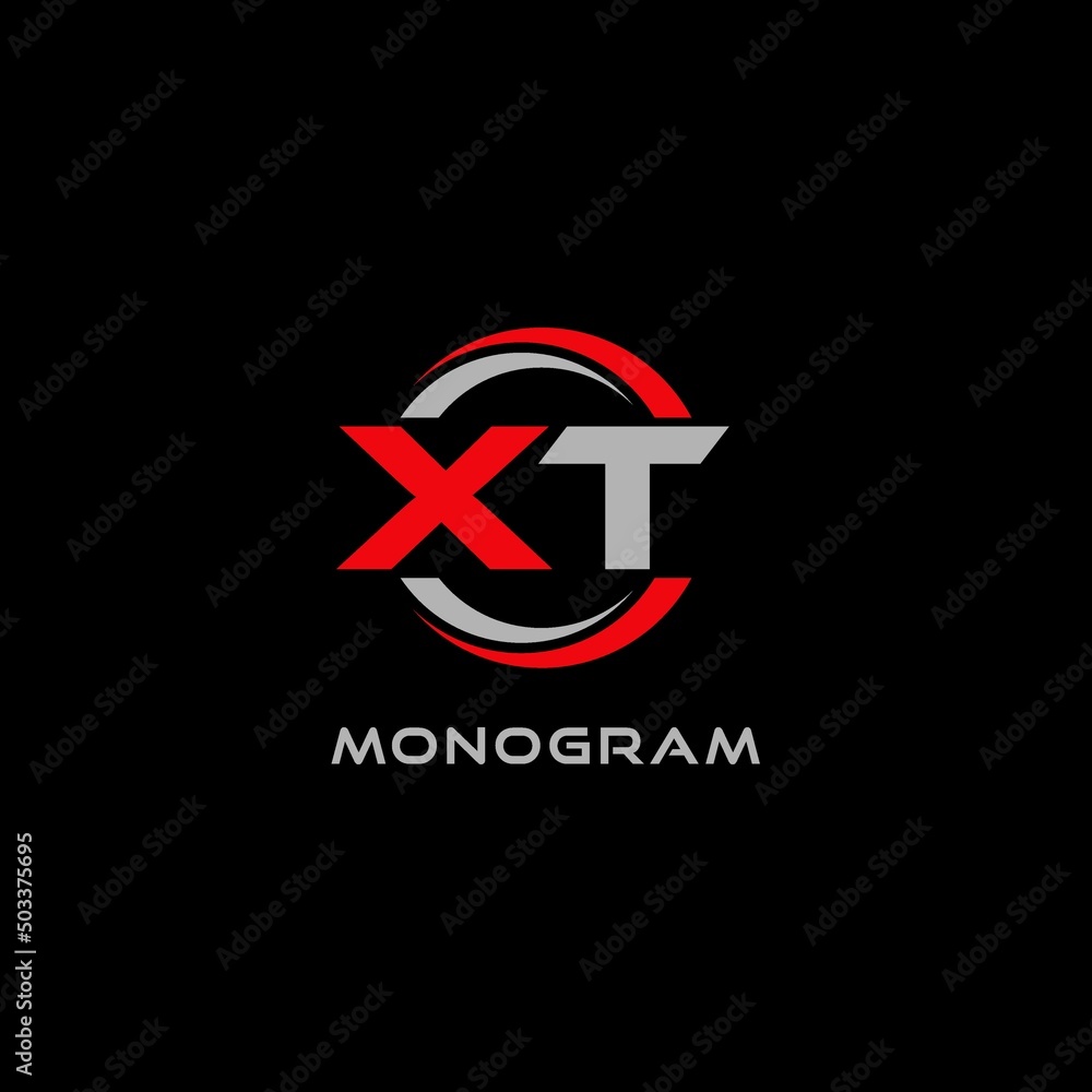 Letter XT logo combined with circle line, creative modern monogram logo ...