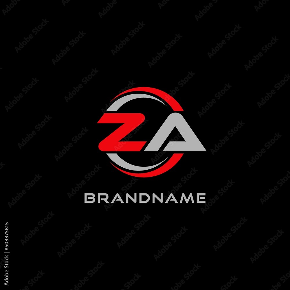 Letter ZA logo combined with circle line, creative modern monogram logo ...
