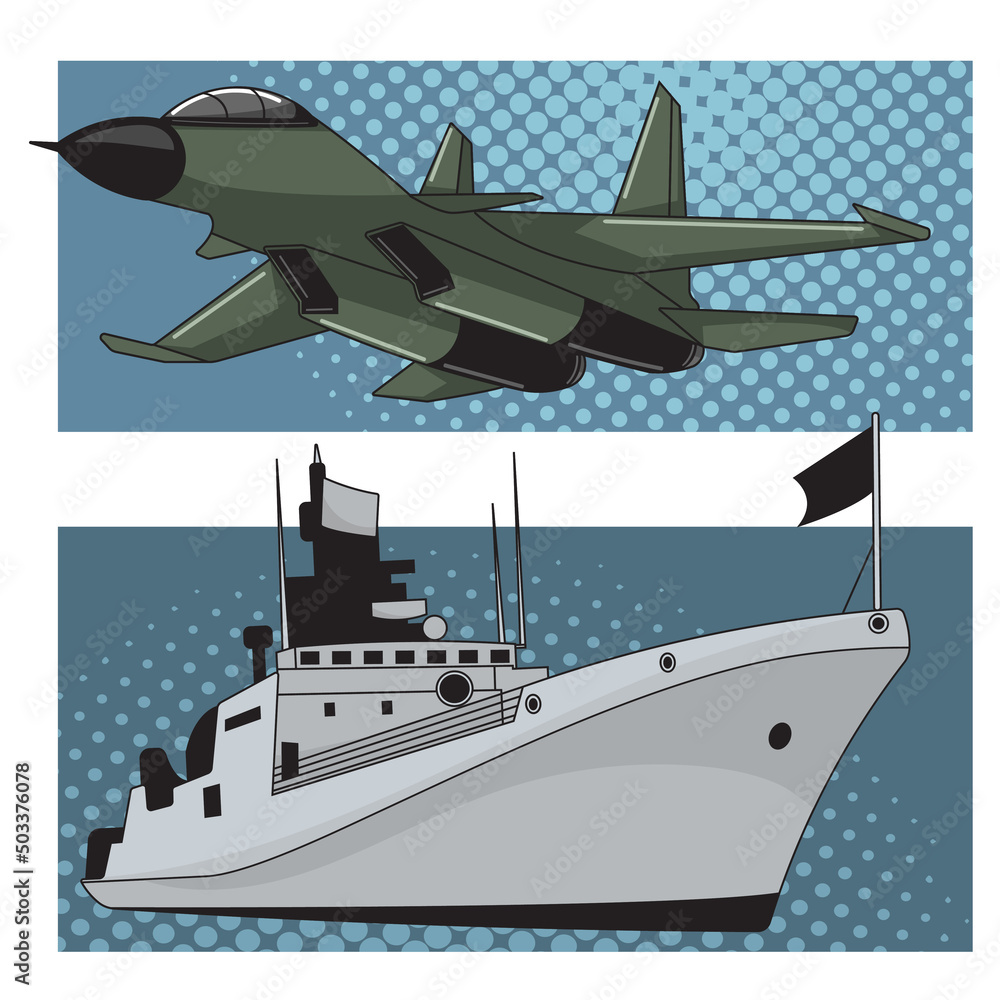 World political war concept. Vector Illustration warships with an ...