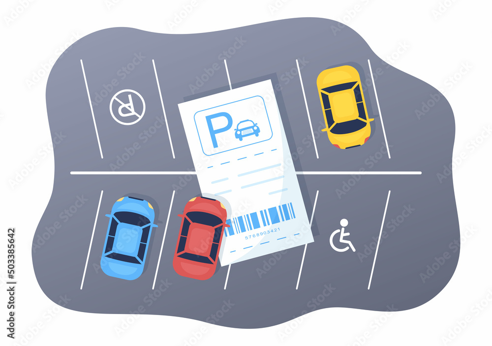 Valet Parking with Ticket Image and Multiple Cars on Public Car Park in ...