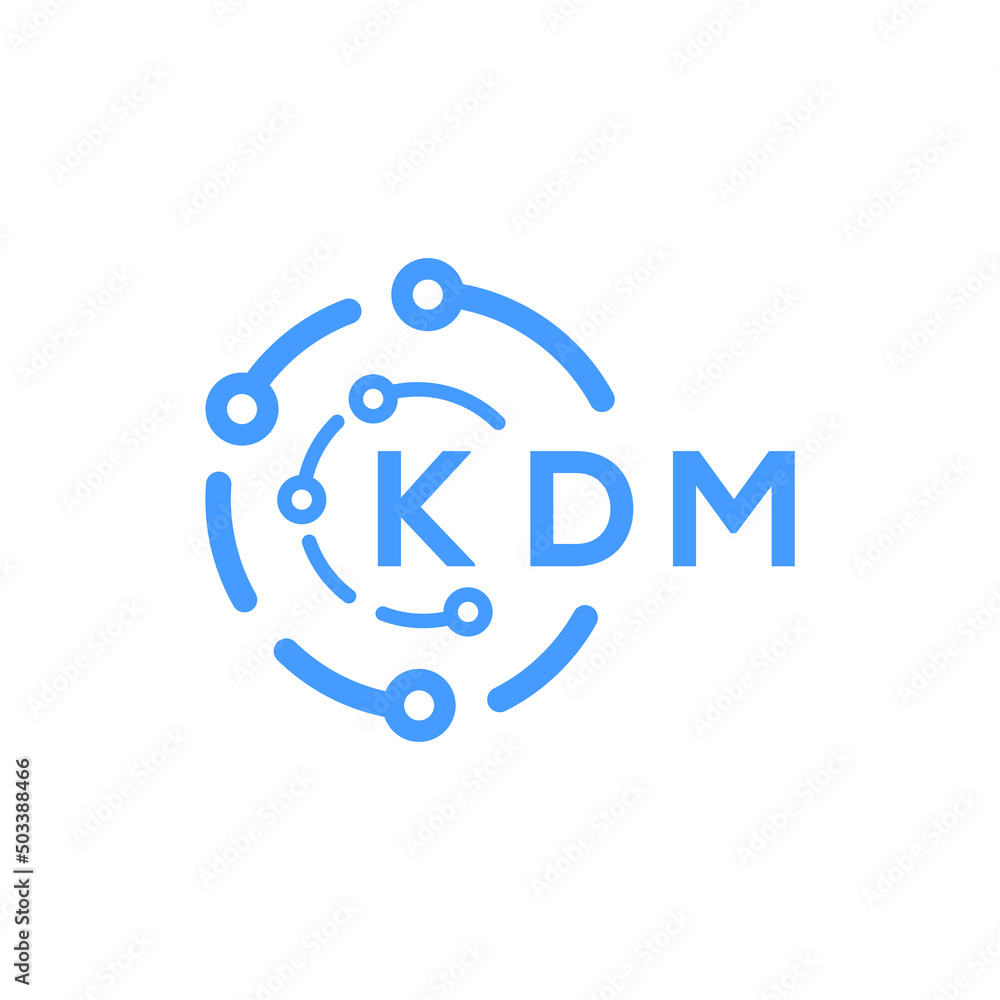 KDM technology letter logo design on white background. KDM creative ...