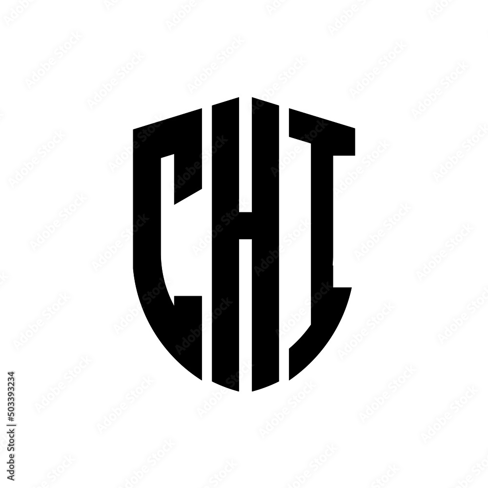 CHI letter logo design. CHI modern letter logo with black background ...
