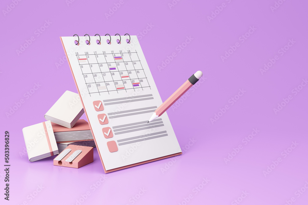 Icon composition with calendar with scheduled dates and appointments ...