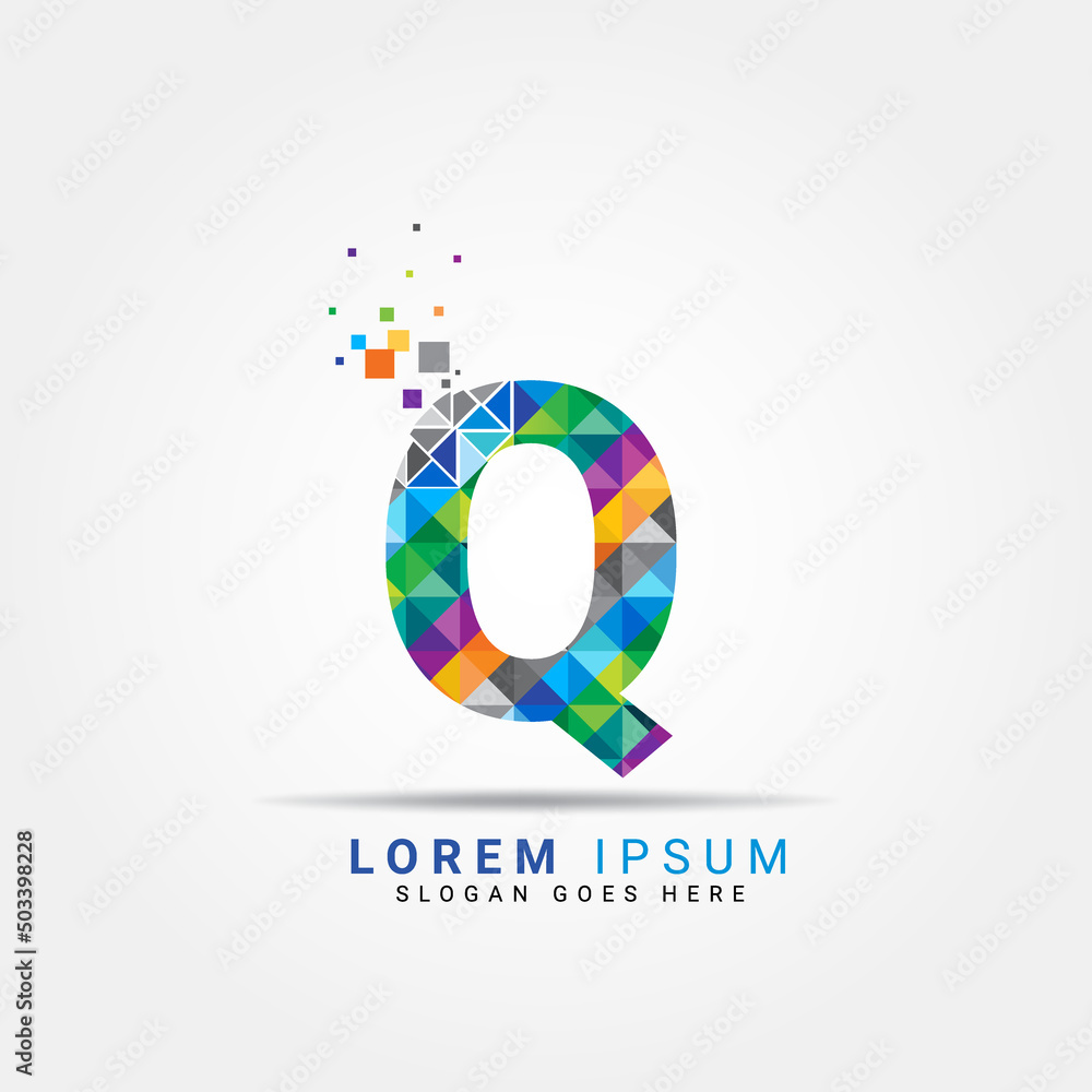 Letter Q geometric logo design template with perfect combination of ...