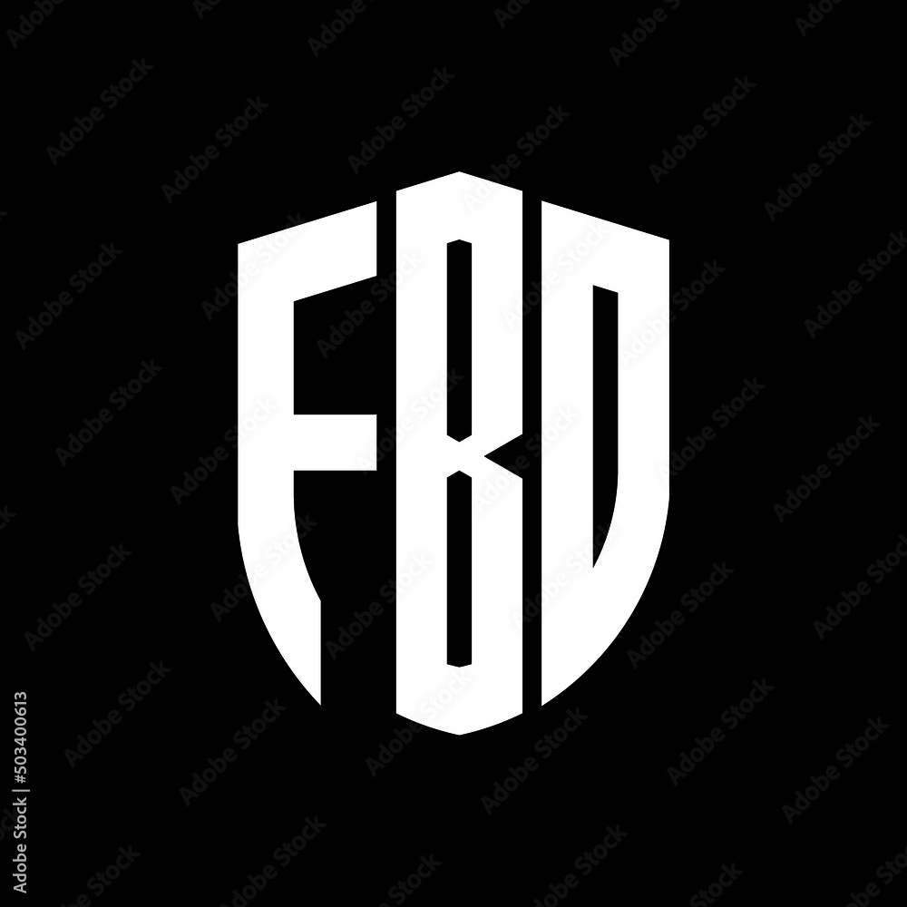 FBD letter logo design. FBD modern letter logo with black background ...