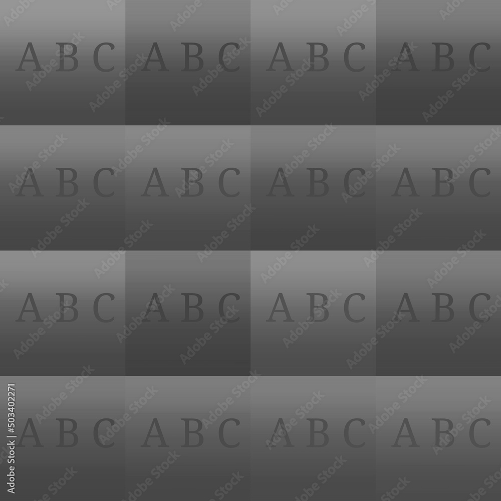 capital letters ABC on colour gradients of contrasting and similar hue ...