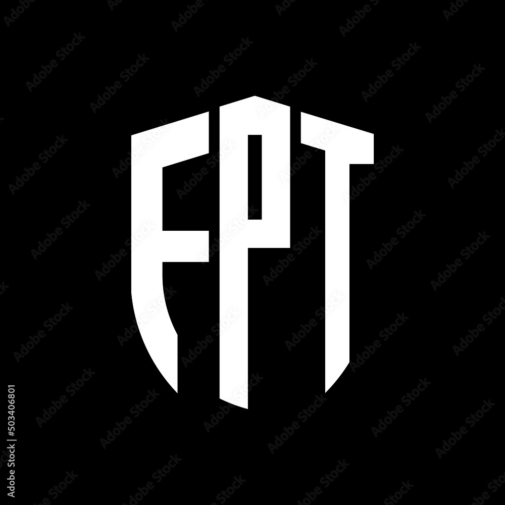 FPT letter logo design. FPT modern letter logo with black background ...