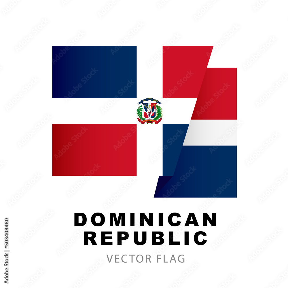 Colorful dominican republic flag logo. Flag of the Dominican Republic ...